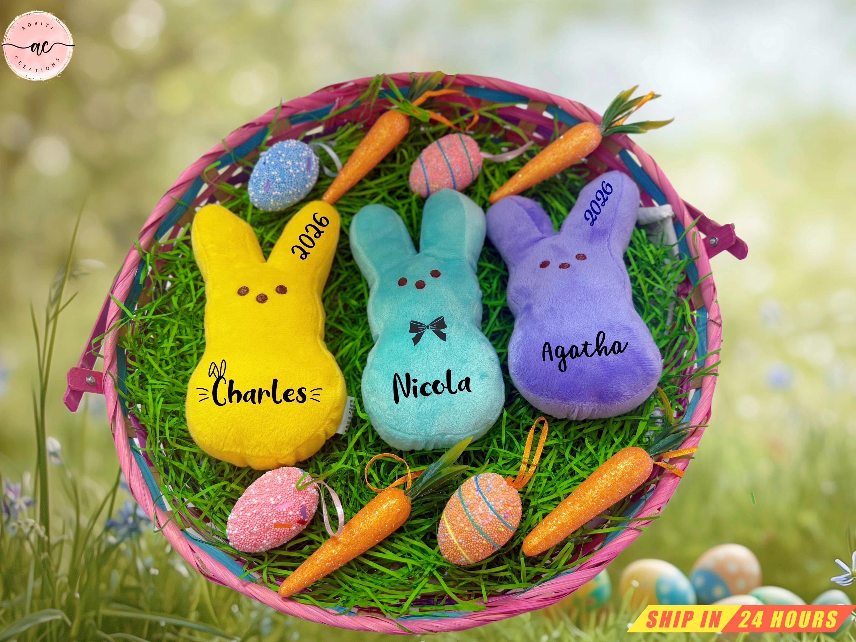 Personalized Bunny Peep Plush With Name,custom Peep Bunny Plushie ...
