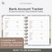 Bank Account Tracker, Financial Planner Insert | Printable PDF Template ...
