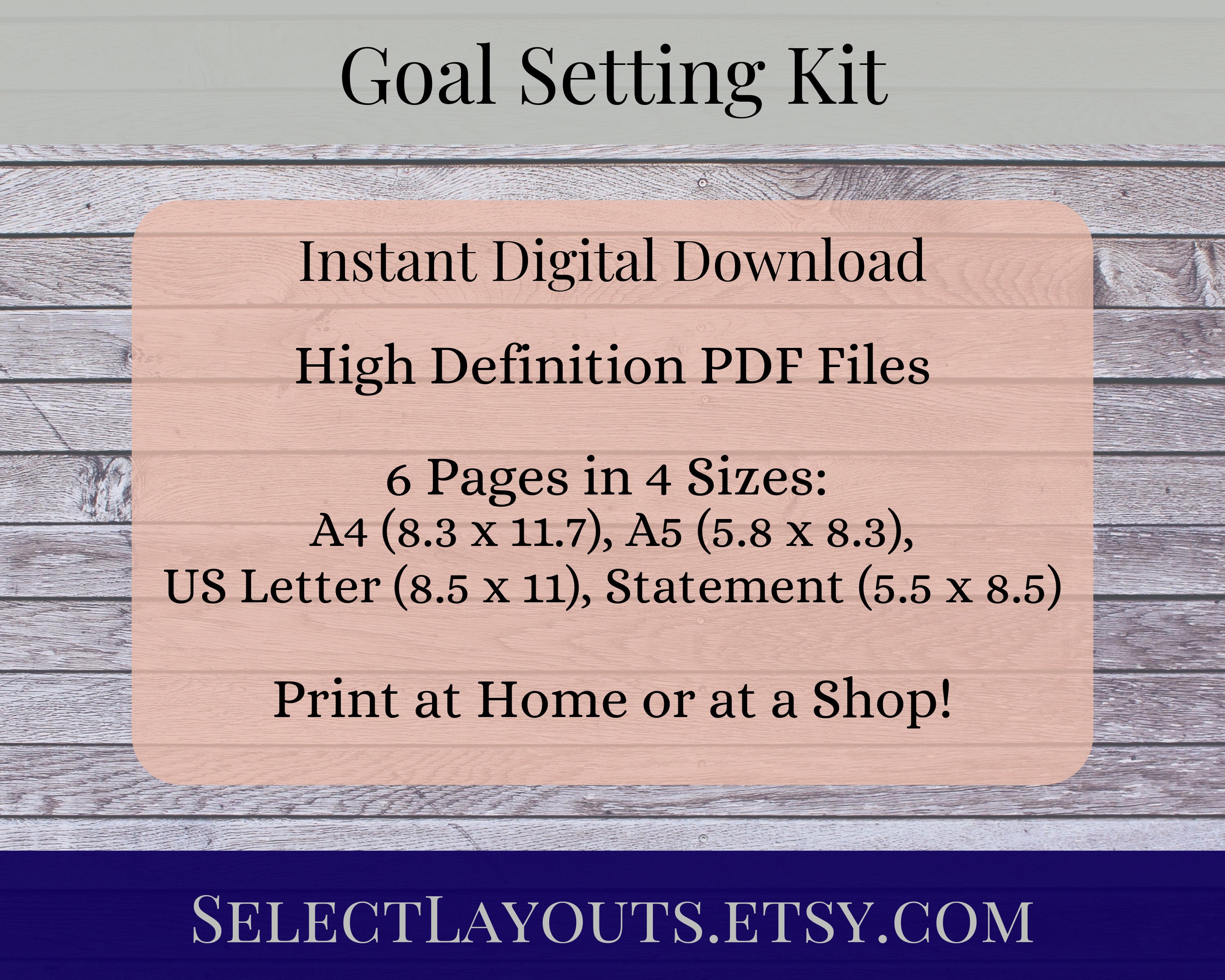 Goal Setting Kit printable PDF Template | Etsy Australia