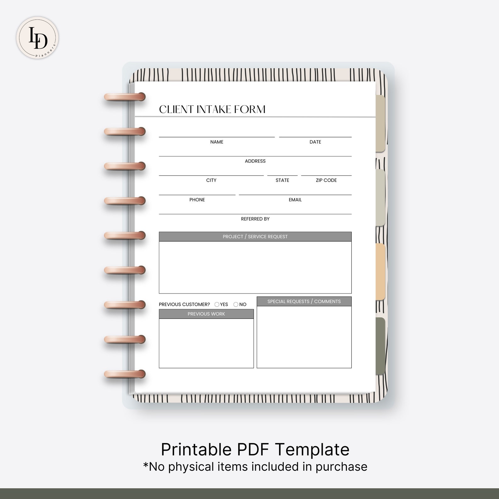 Client Intake Form | Small Business CRM System | Digital Planner Insert ...