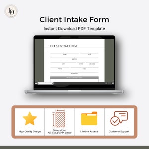 Client Intake Form | Small Business CRM System | Digital Planner Insert ...