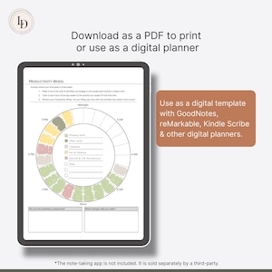 Time Management Tools, Digital Planner Inserts (printable PDF Template ...