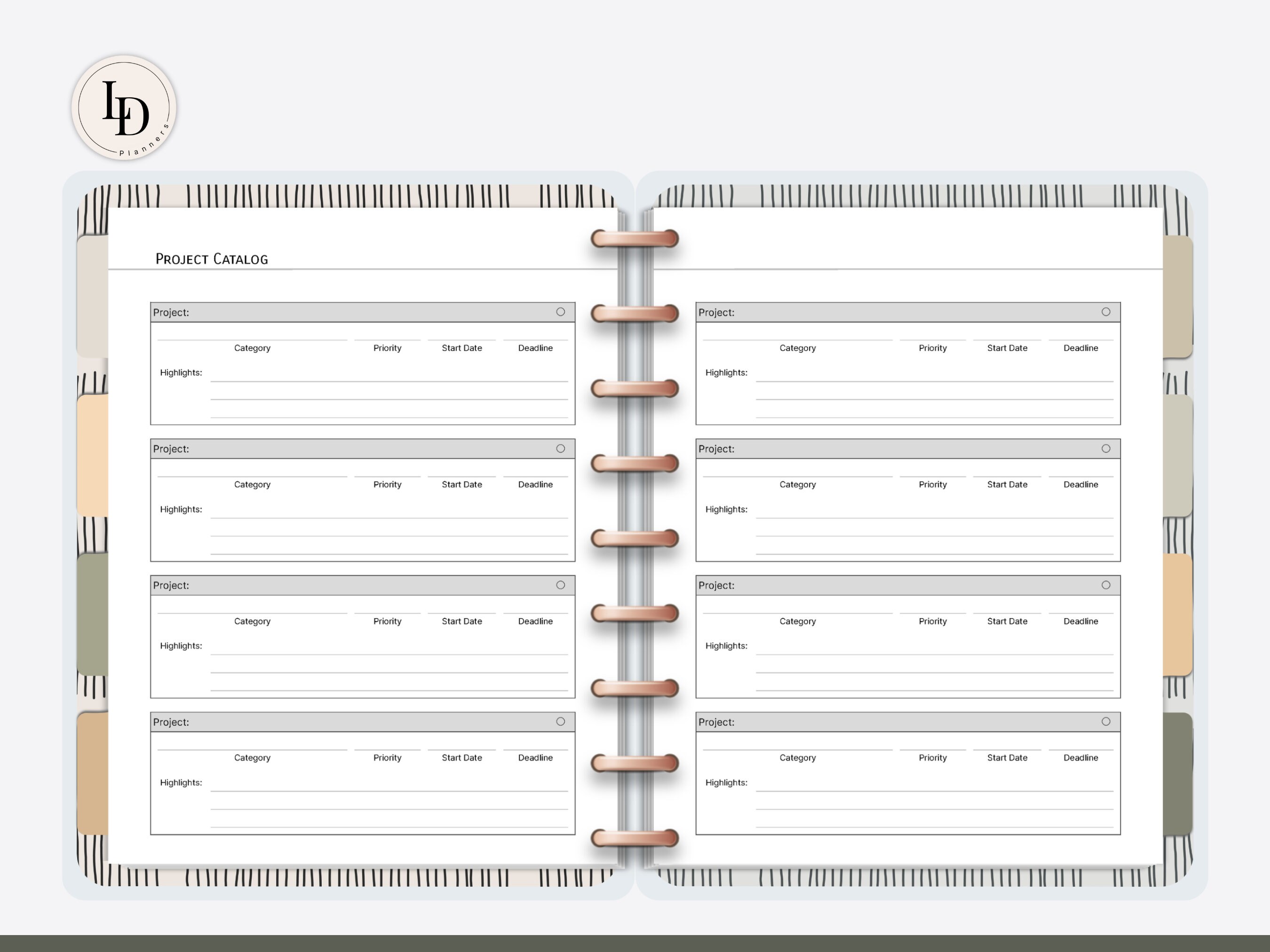 Project Catalog Summarized Project Tracker Productivity Planner Insert ...