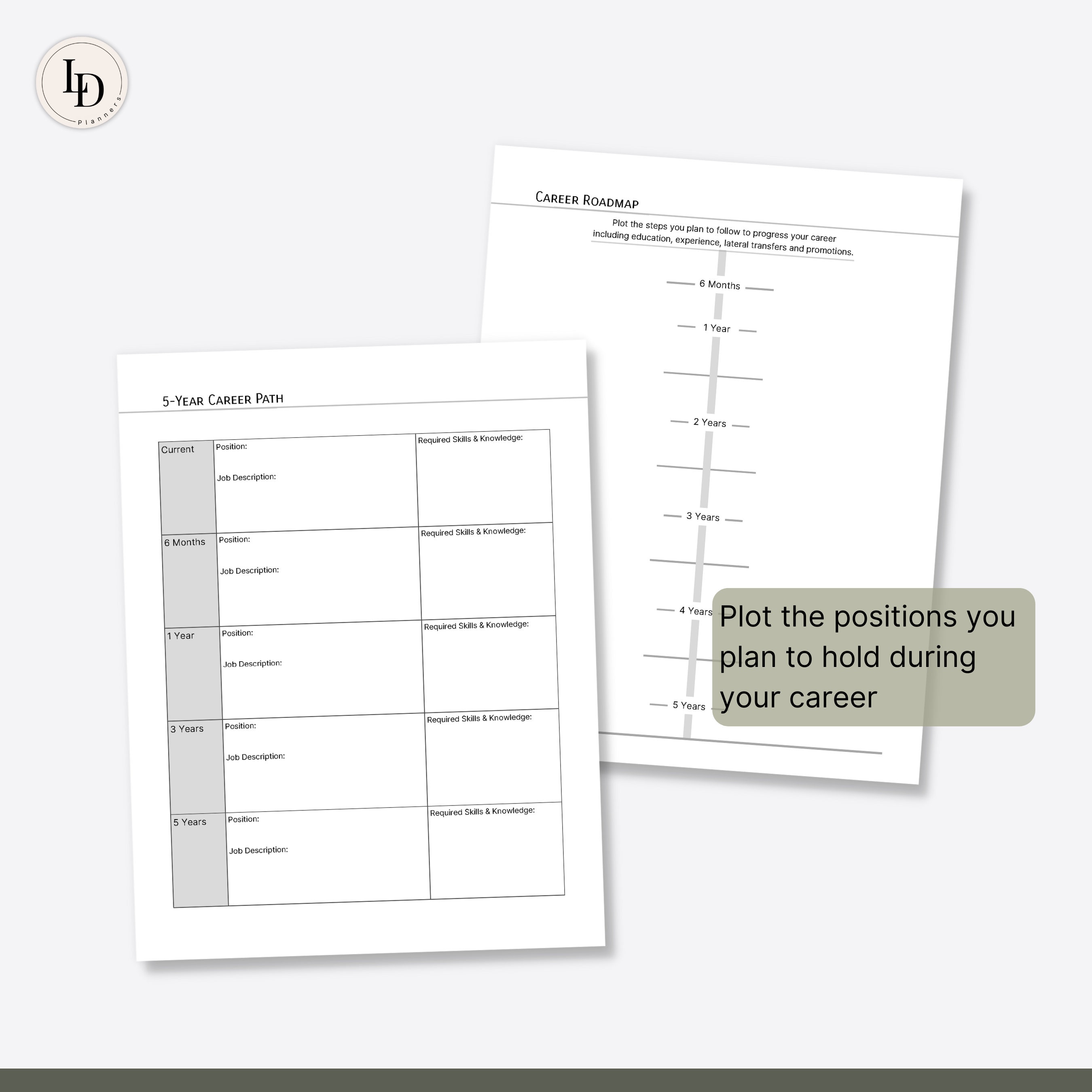 5-year Career Plan Professional Development Worksheets Digital Planner ...