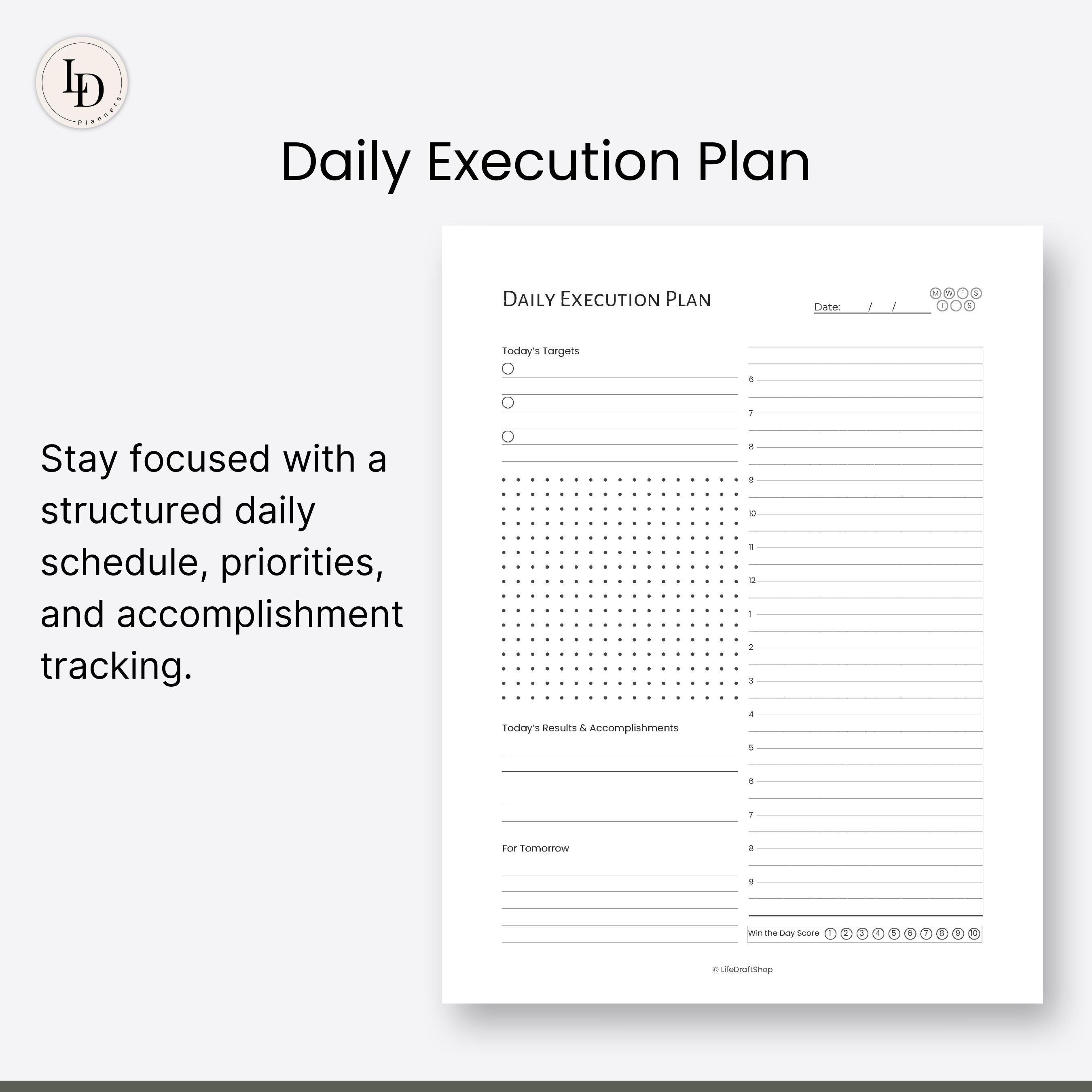 Execution Pack, Inspired by the 12 Week Year | Digital Planner Inserts ...