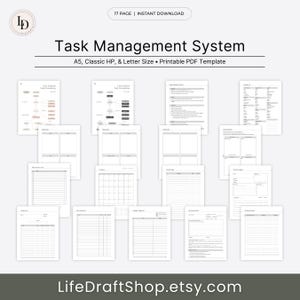 GTD Inspired Task Management System, Digital Planner Insert (printable ...