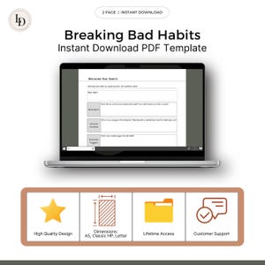 Breaking Bad Habits Worksheet, Digital Planner Insert (printable PDF ...