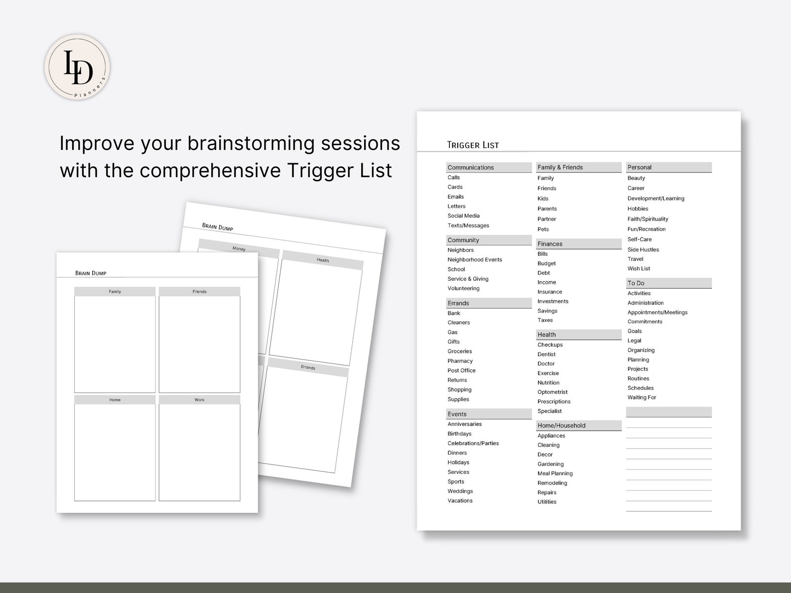 GTD Inspired Task Management System, Productivity Planner Insert ...