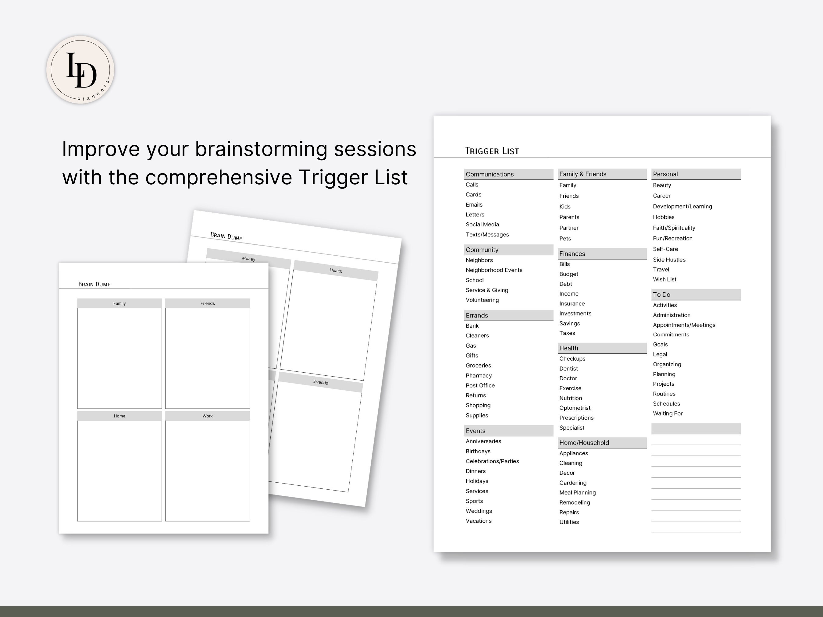 Gtd Inspired Task Management System Productivity Planner Insert