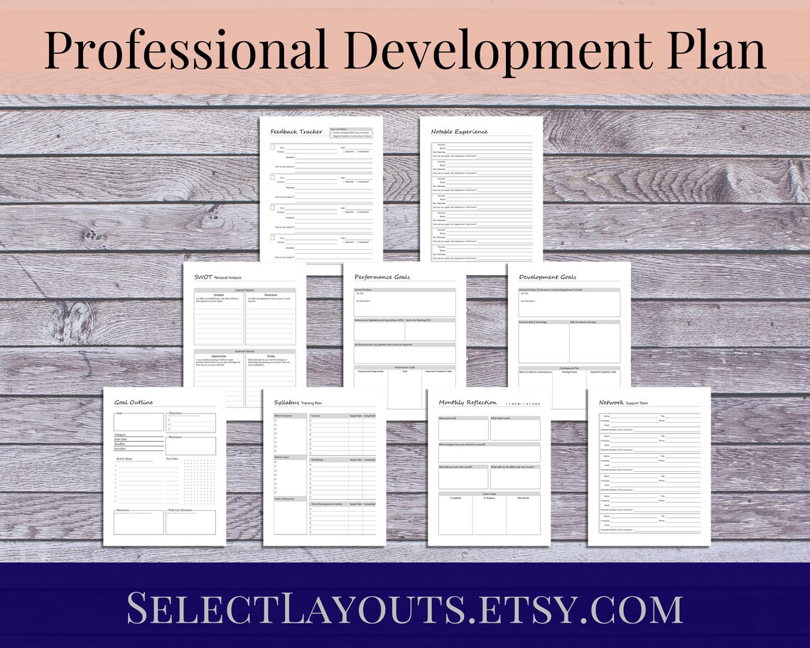 Professional Development Plan Printable PDF Template | Etsy