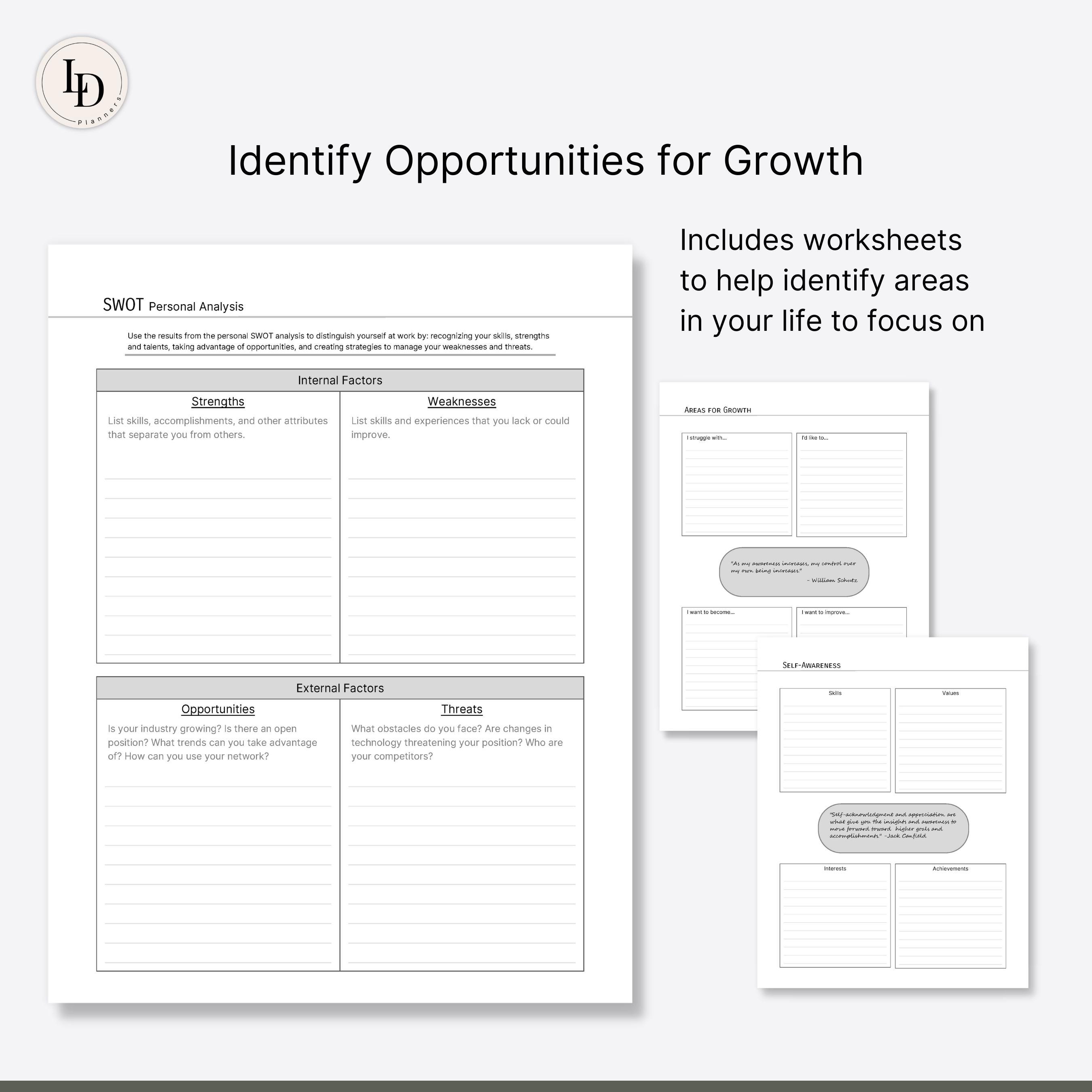 Personal Development Plan, Digital Planner Insert (printable PDF ...