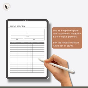 Client Record | Small Business CRM System | Digital Planner Insert ...