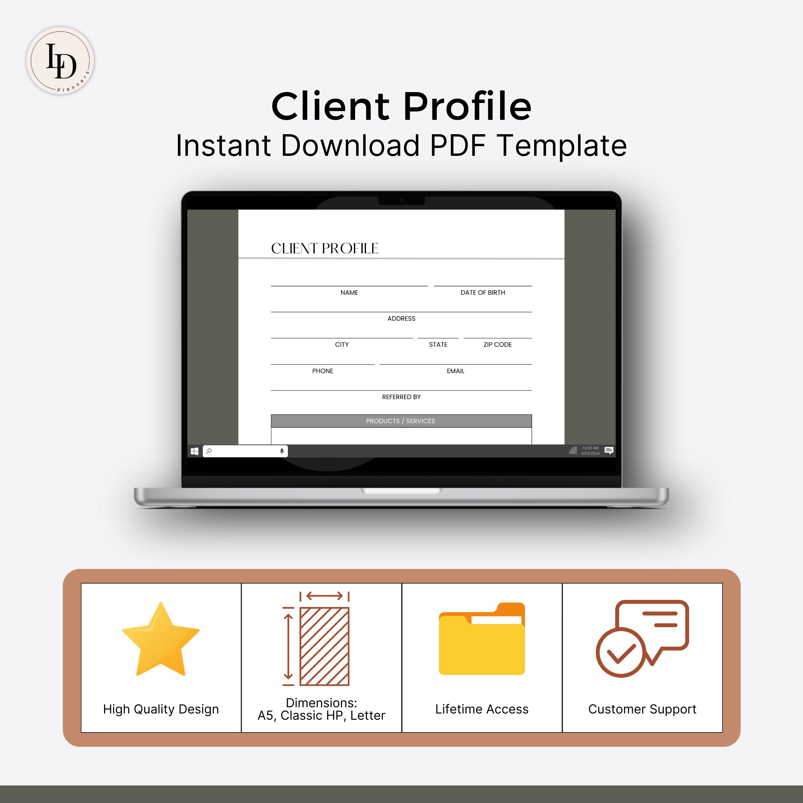 Client Profile Worksheet | Small Business CRM System | Digital Planner ...