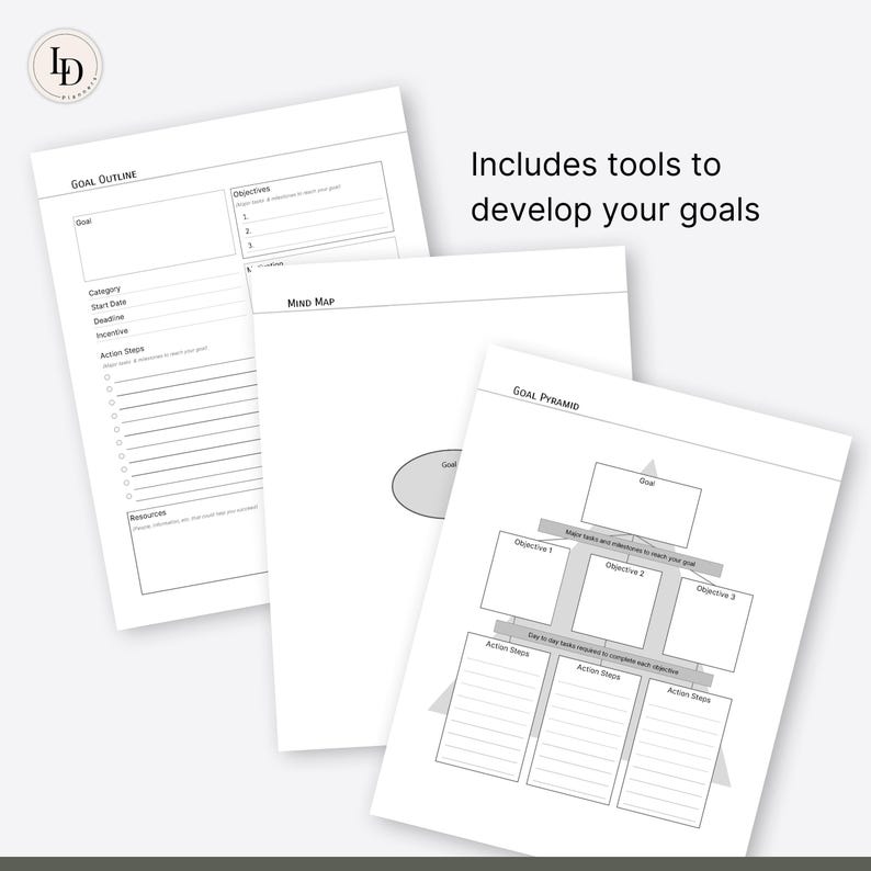 Goal Getter, Digital Planner Inserts (printable PDF Template) - Etsy