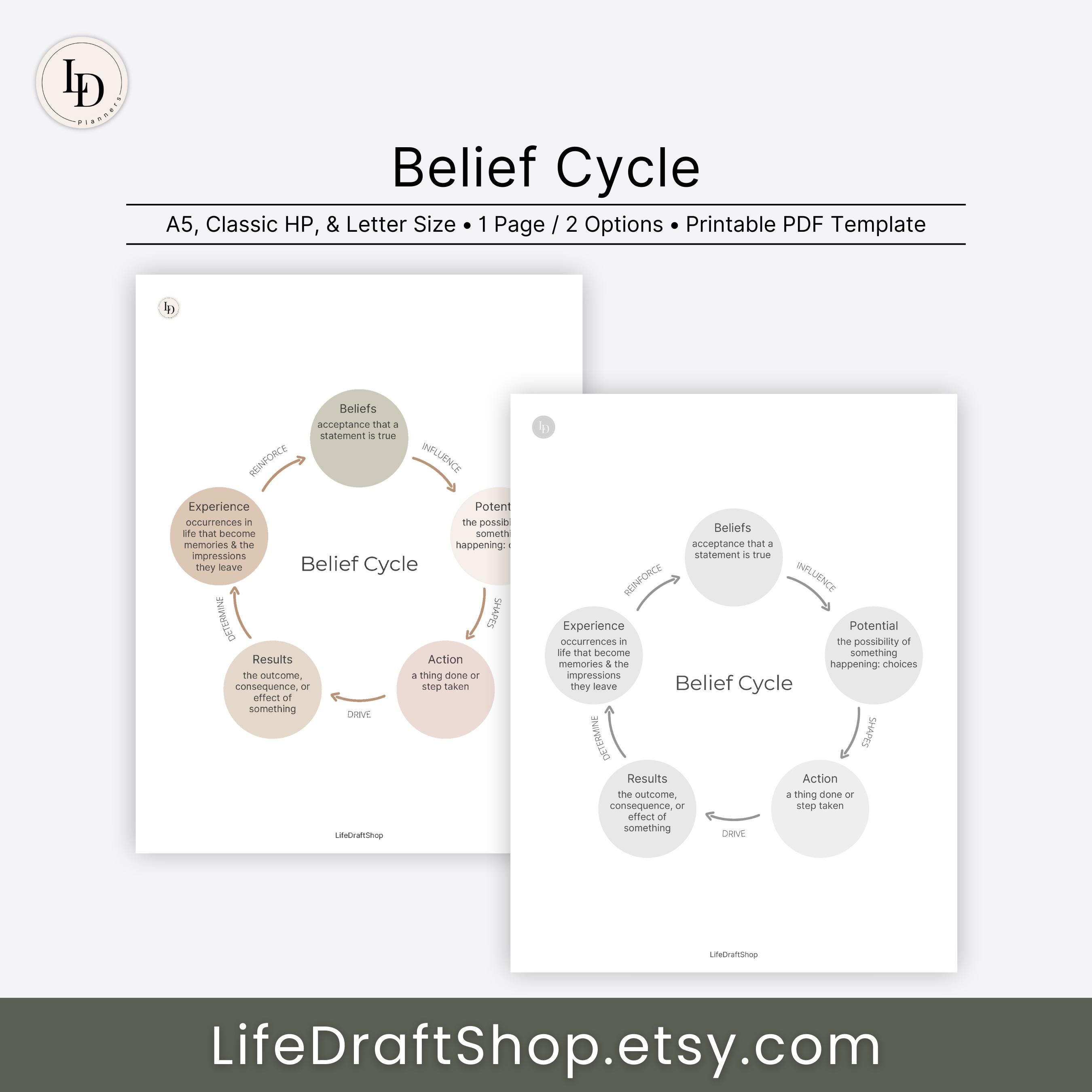 Belief Cycle Infographic | Personal Development & Growth Mindset ...
