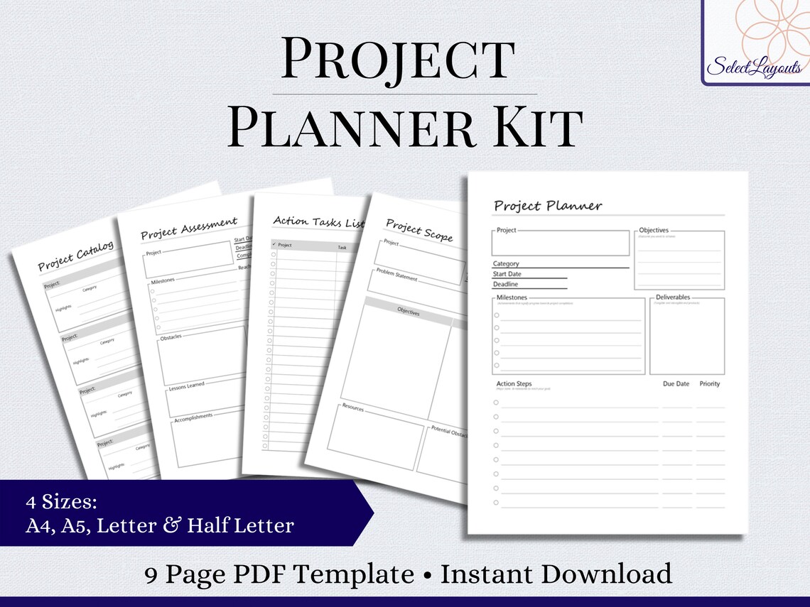 Project Planner Kit printable PDF Template - Etsy