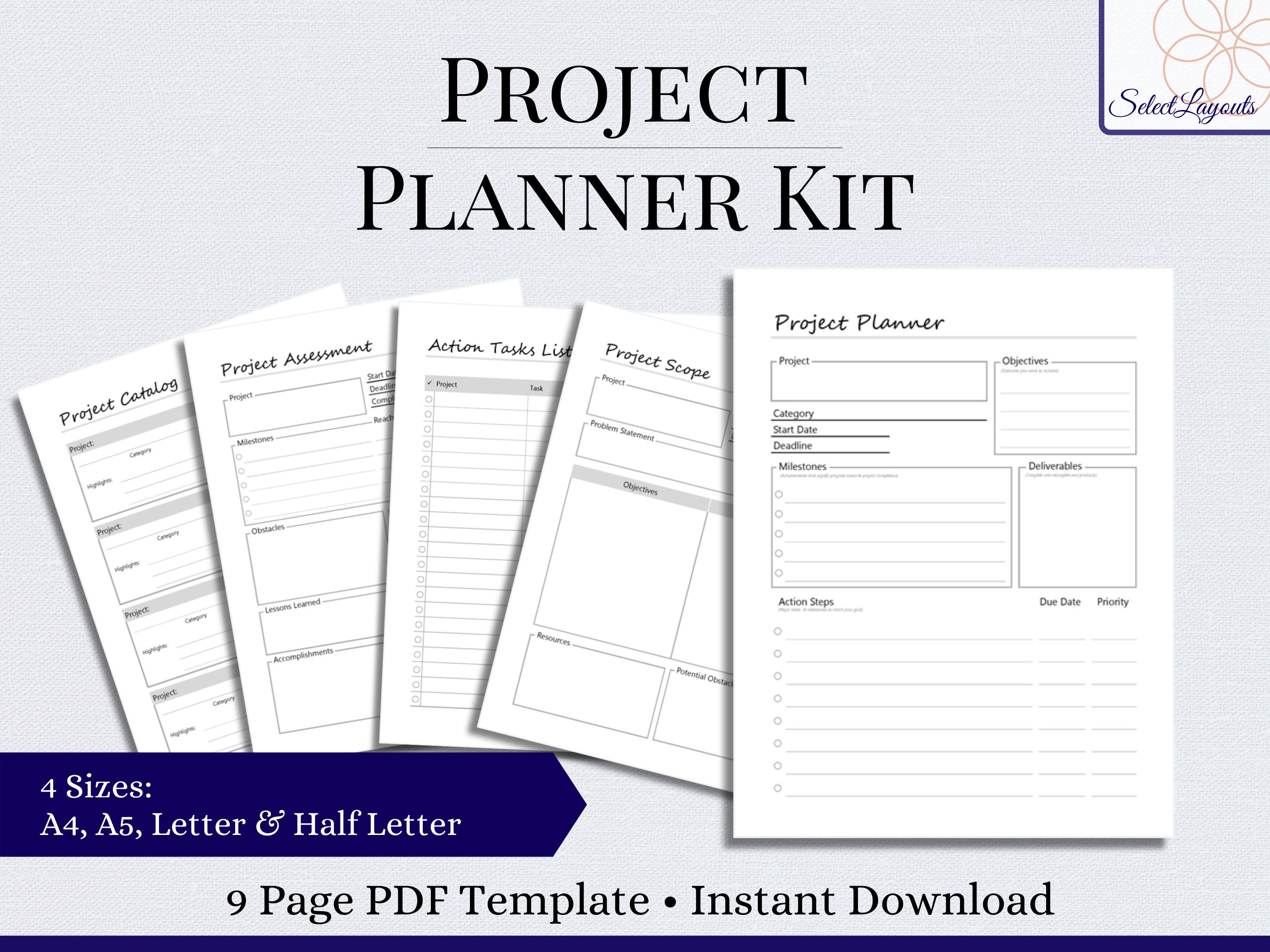 Project Planner Kit printable PDF Template - Etsy
