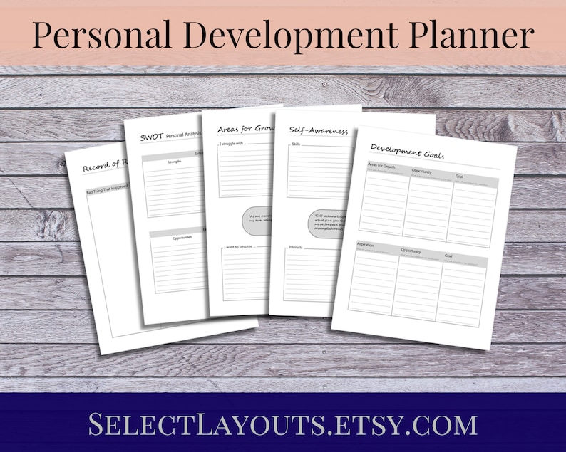 Personal Development Planner Printable PDF Template | Etsy