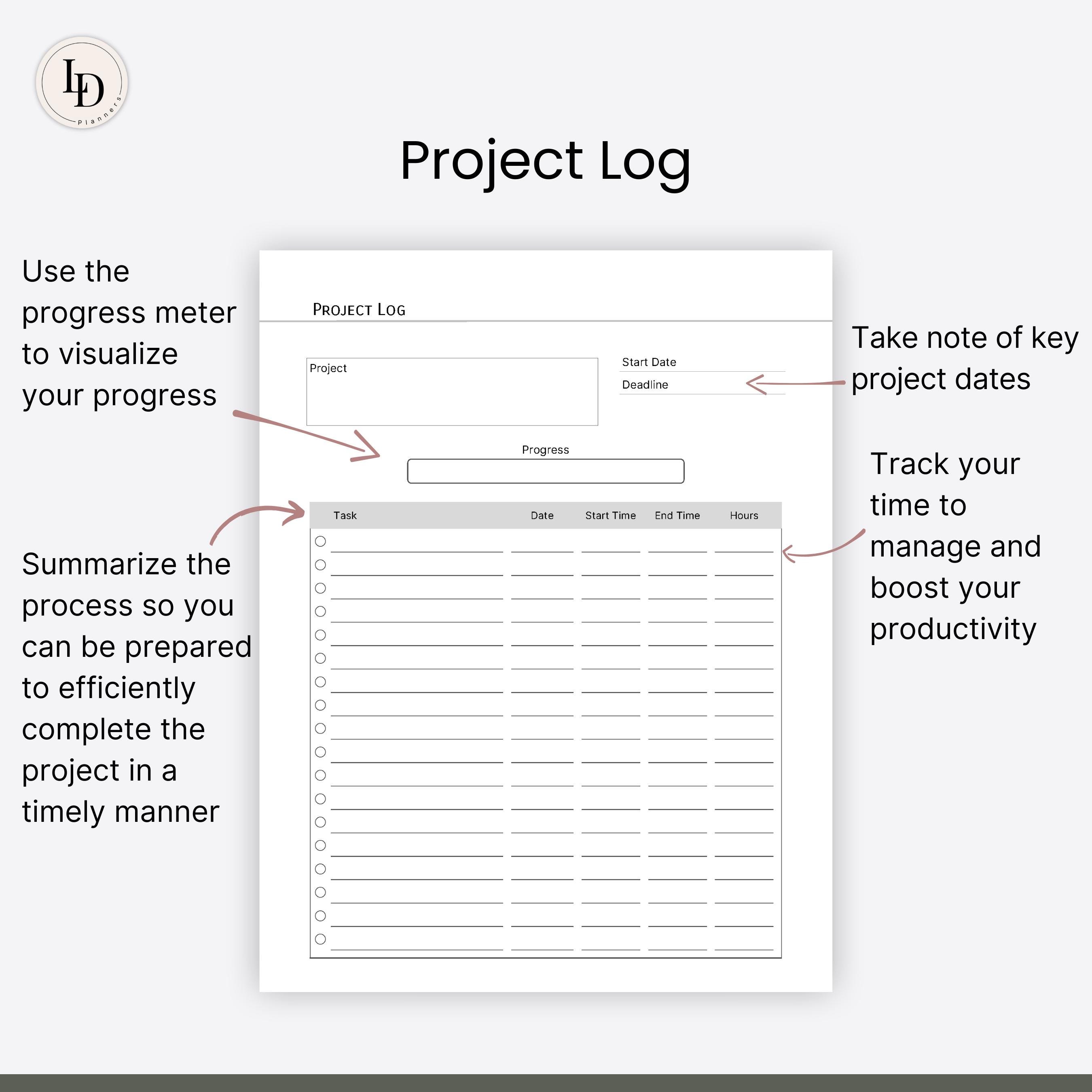 Project Management Tools, Digital Planner Inserts (printable PDF ...