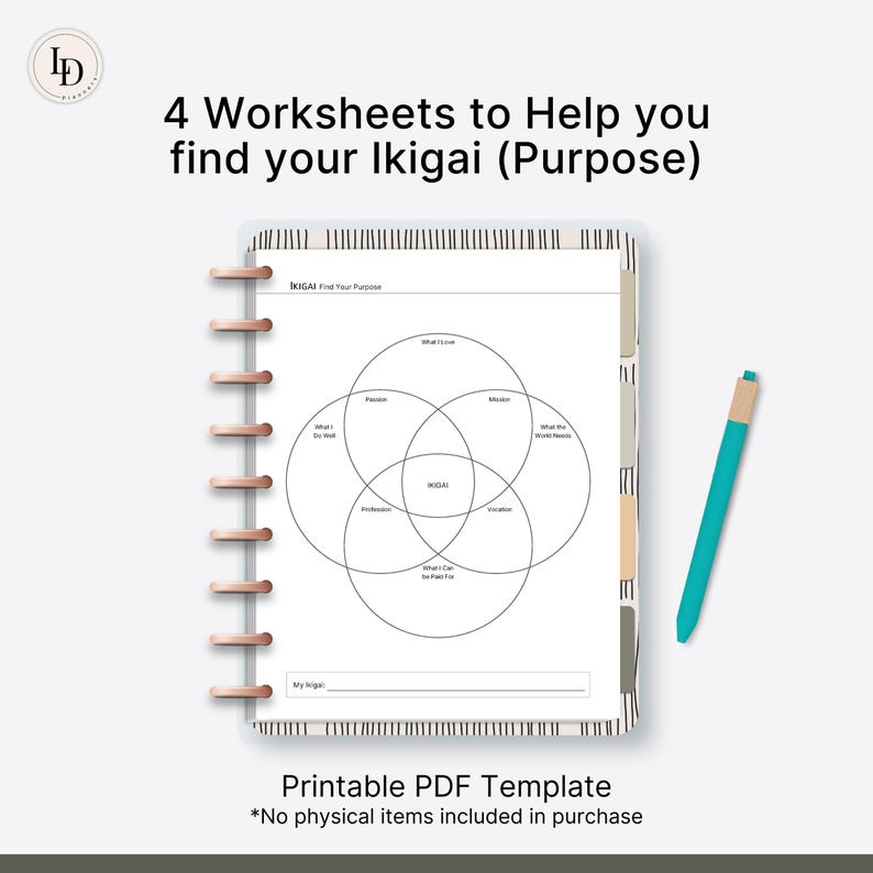 Ikigai Worksheet, Find Your Purpose: Personal & Professional ...