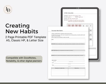 Self Care Habit Tracker Jessica's Journal Spread - Etsy