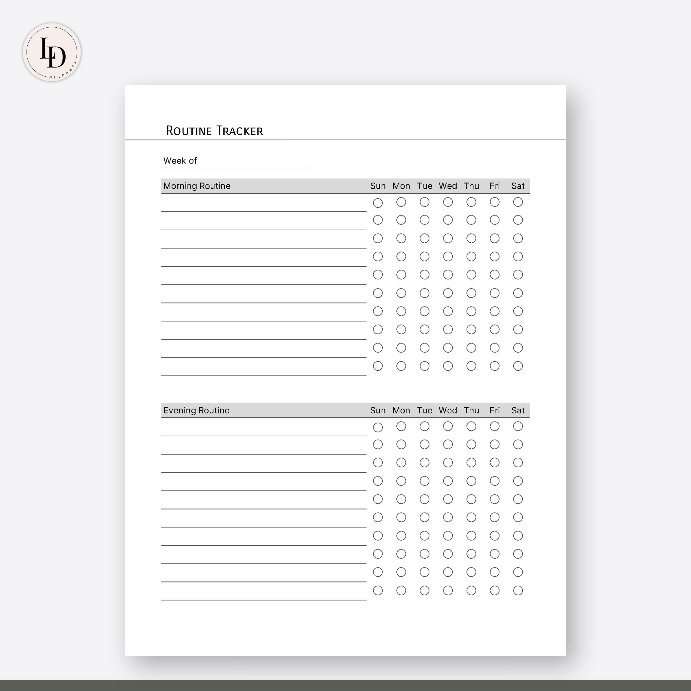 Morning & Evening Routine, Intentional Planning Insert | Minimalist ...