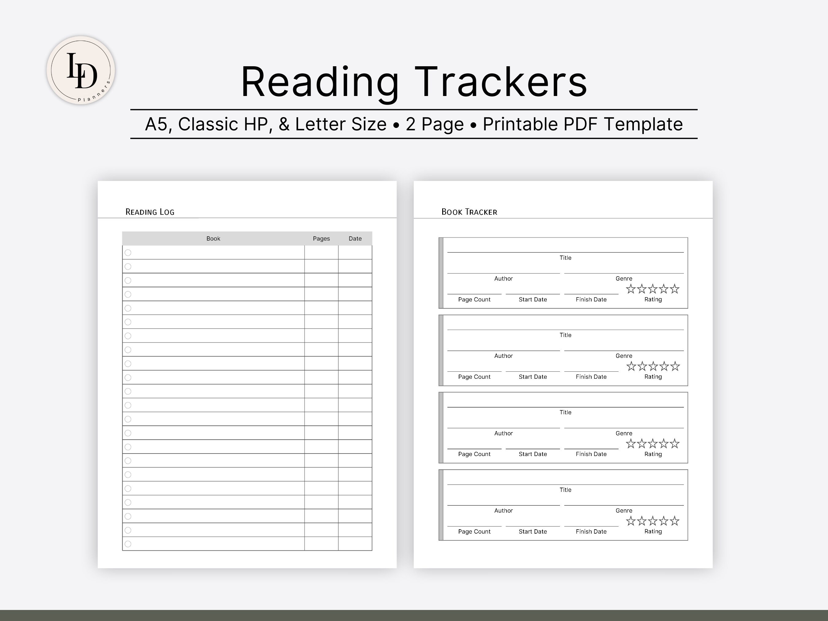 Reading Log, Book List Tracker Academic Planner Inserts for Parents and ...