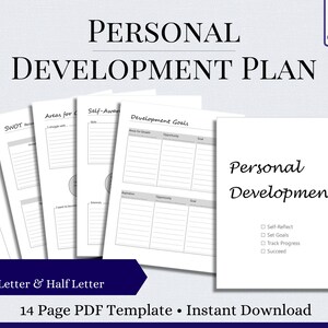 Personal Development Planner printable PDF Template - Etsy