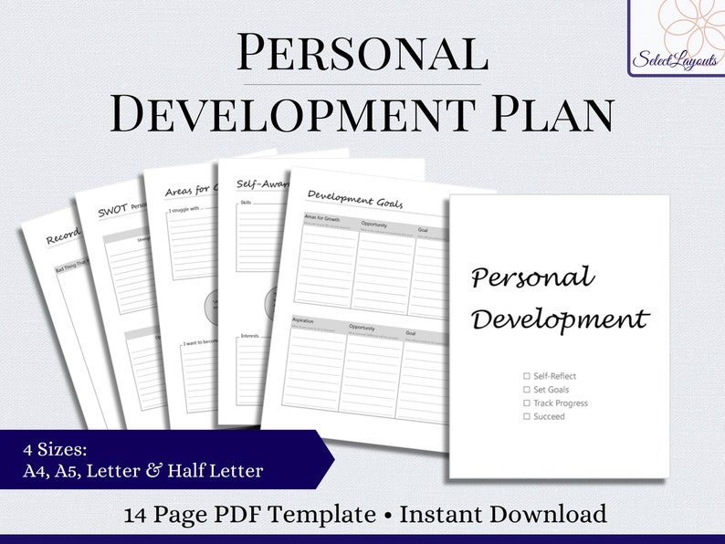 Personal Development Planner printable PDF Template - Etsy