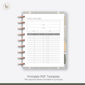 Client Record | Small Business CRM System | Digital Planner Insert ...