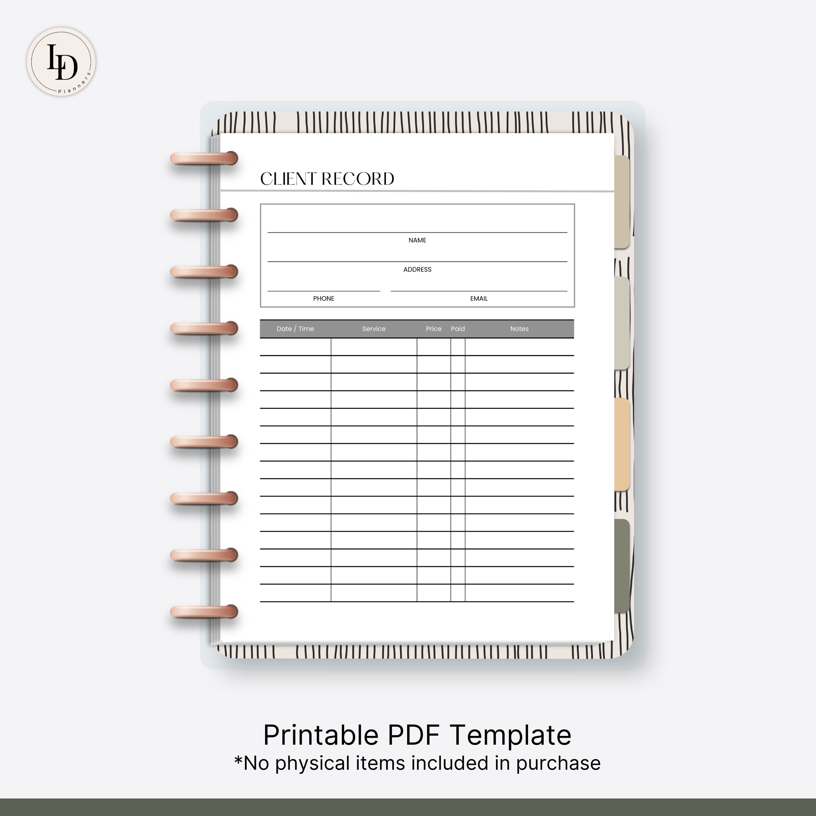 Client Record | Small Business CRM System | Digital Planner Insert ...