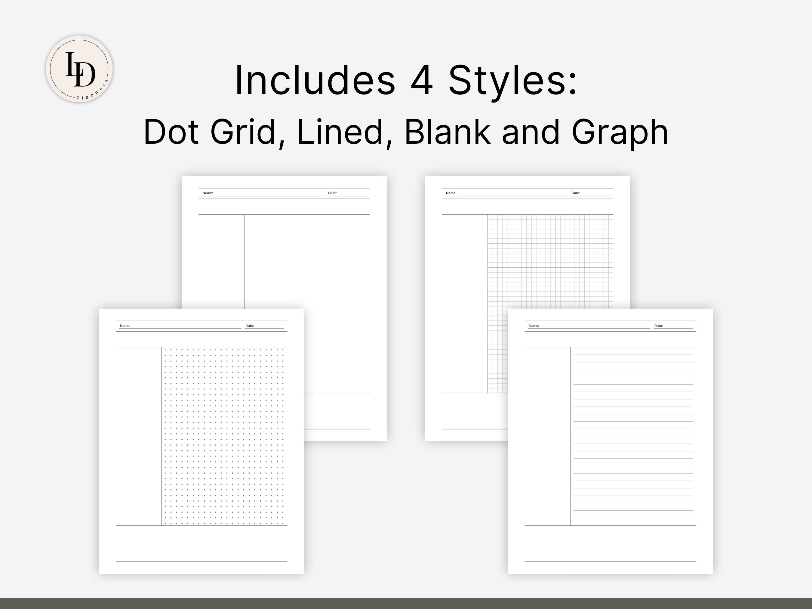Cornell Notes: Dot Grid, Lined, Graph & Blank | Academic Planner ...