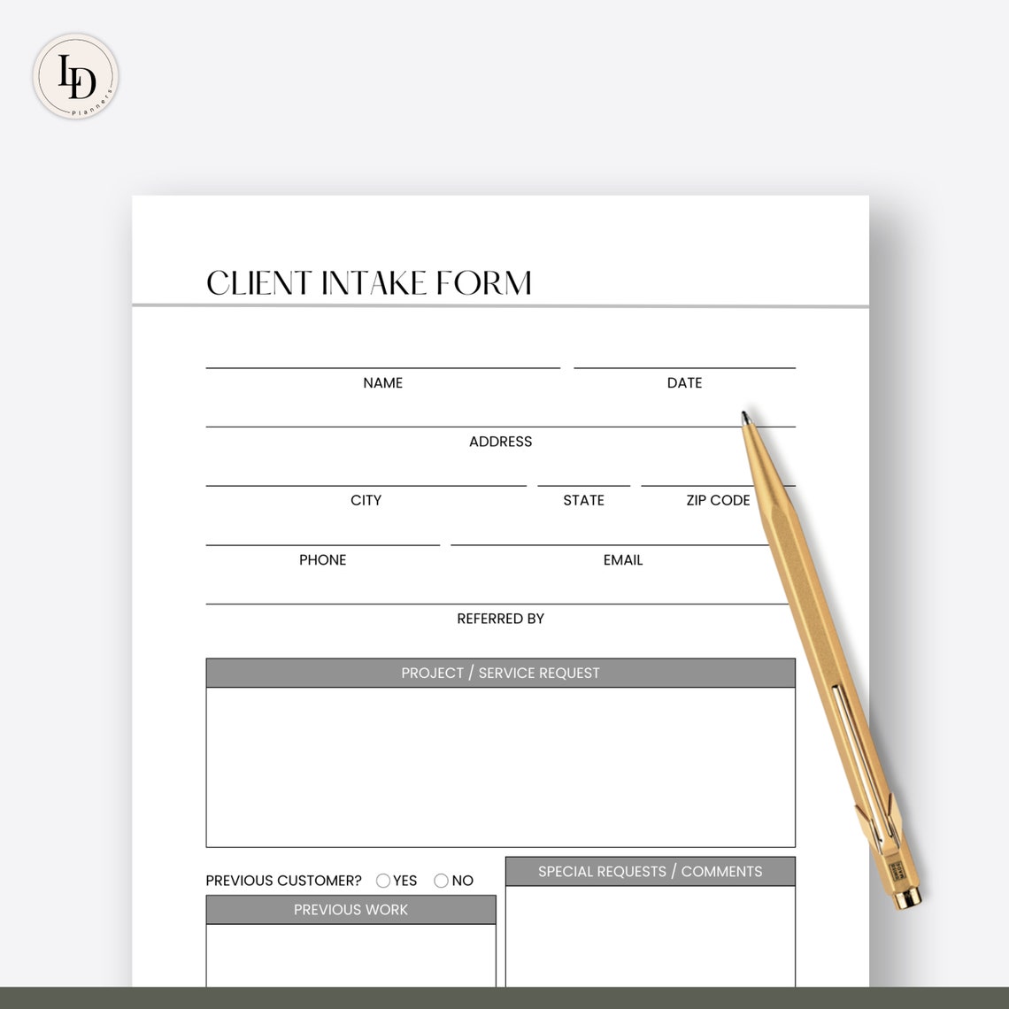 Client Intake Form | Small Business CRM System | Digital Planner Insert ...