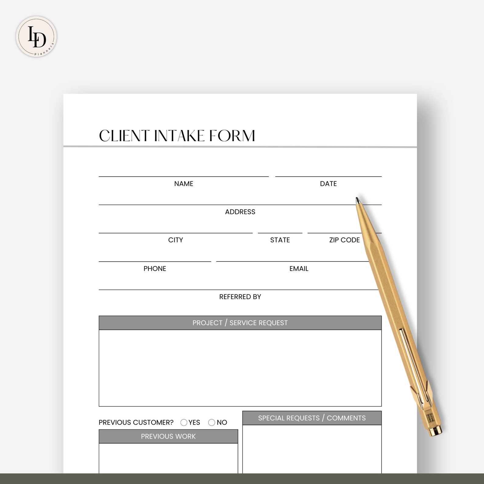 Client Intake Form | Small Business CRM System | Digital Planner Insert ...