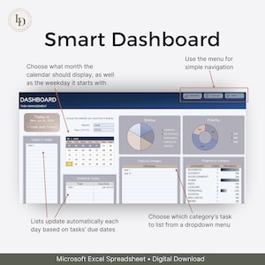 Master To-do List & Interactive Dashboard | Digital Planner | Simple ...