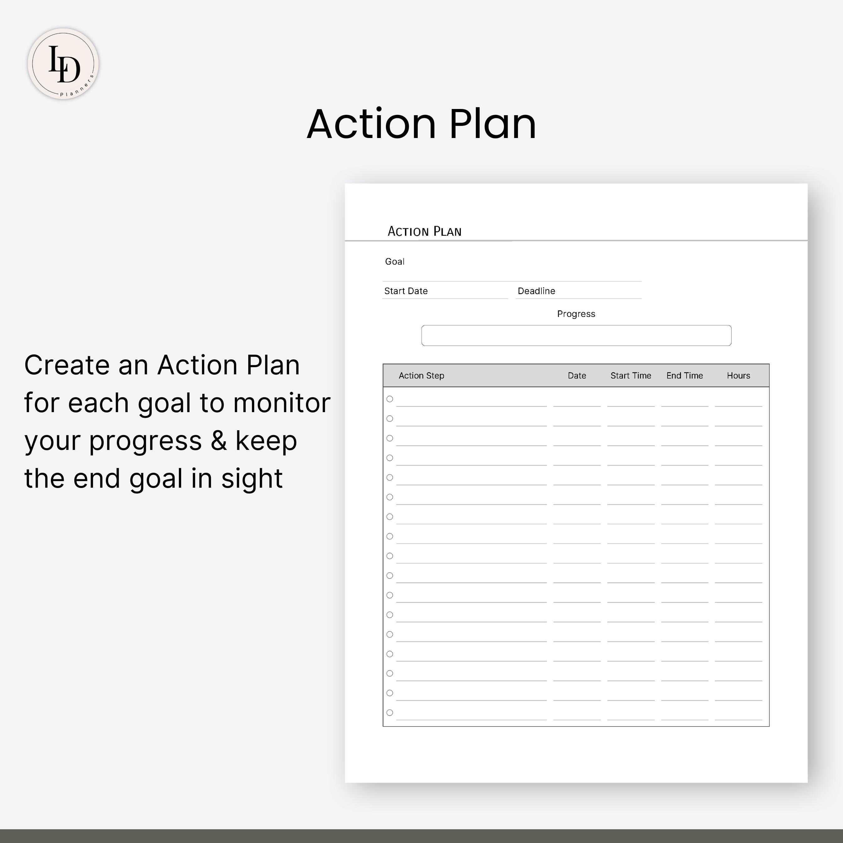 Goal Getter, Digital Planner Inserts (printable PDF Template) - Etsy