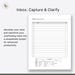 Inbox: Capture & Clarify, GTD Inspired Planner Inserts (printable PDF ...