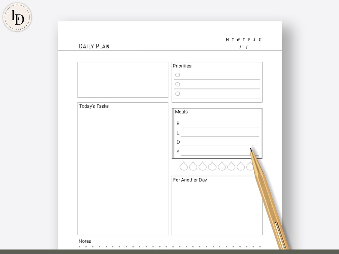 Daily Planner Inserts printable PDF Template - Etsy