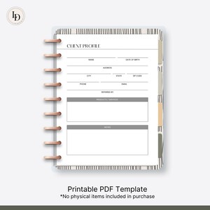 Client Profile Worksheet | Small Business CRM System | Digital Planner Insert | Instant PDF ...