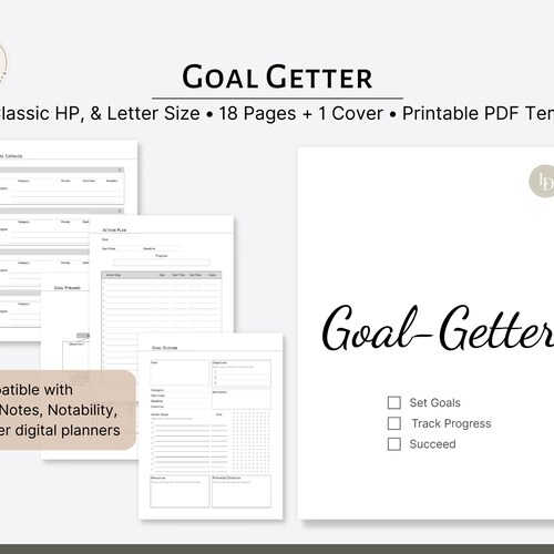 Goal Tracker Set Printable Template Goal Planner Insert - Etsy