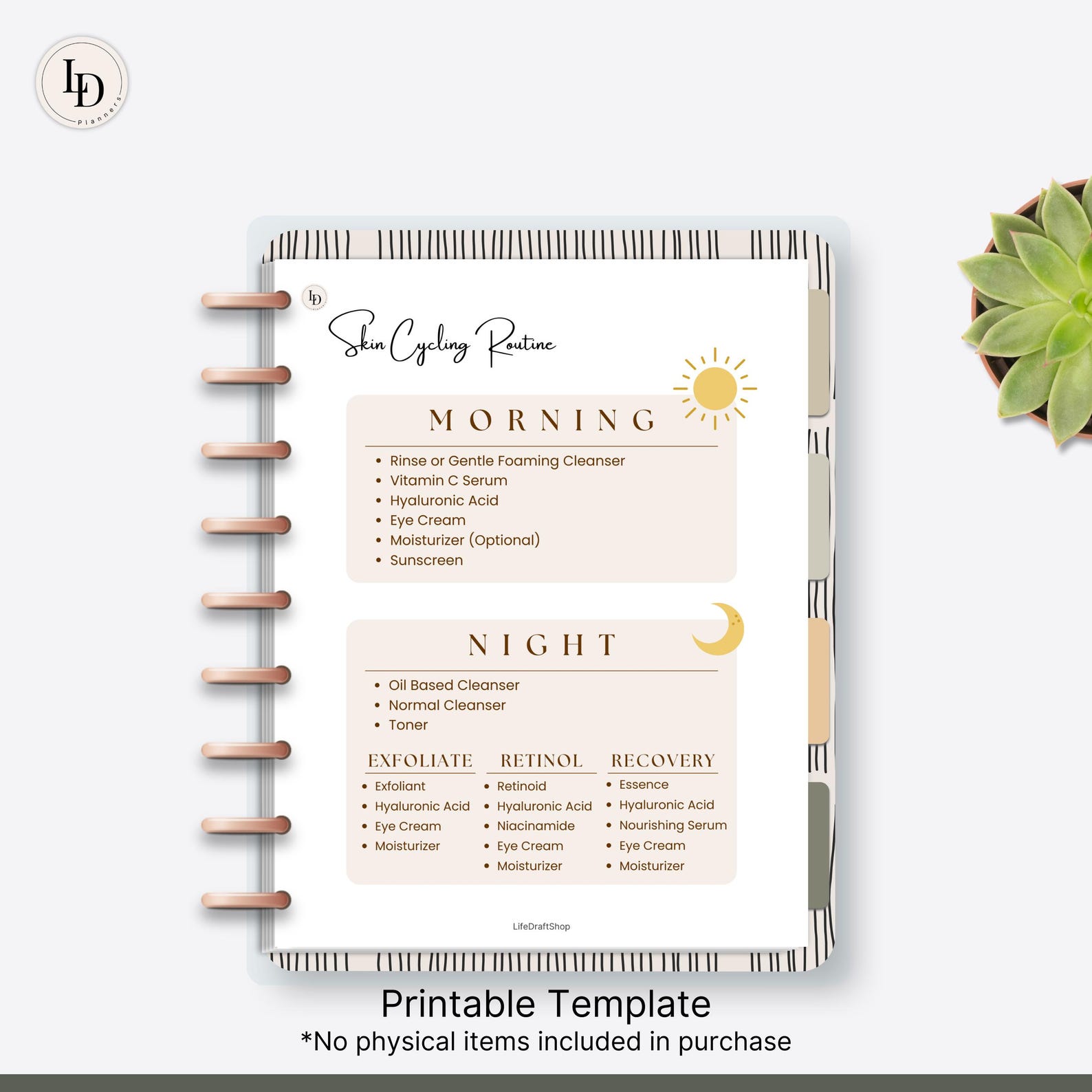Skin Cycling Routine: Beauty Routine Cheat Sheet (printable PDF & PNG ...