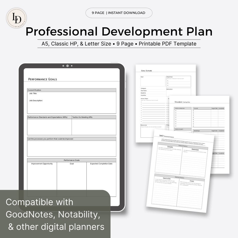 Professional Development Plan Personal Growth Worksheets - Etsy