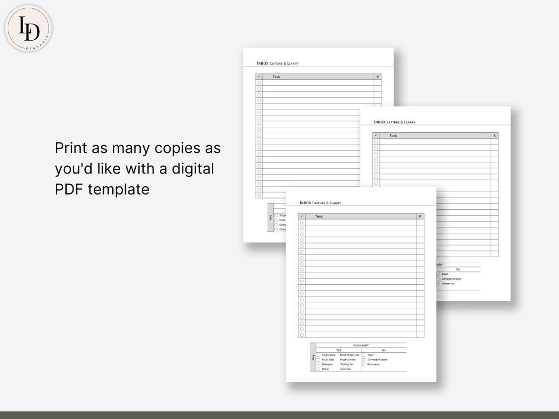 Inbox: Capture & Clarify GTD Inspired Productivity Planner - Etsy