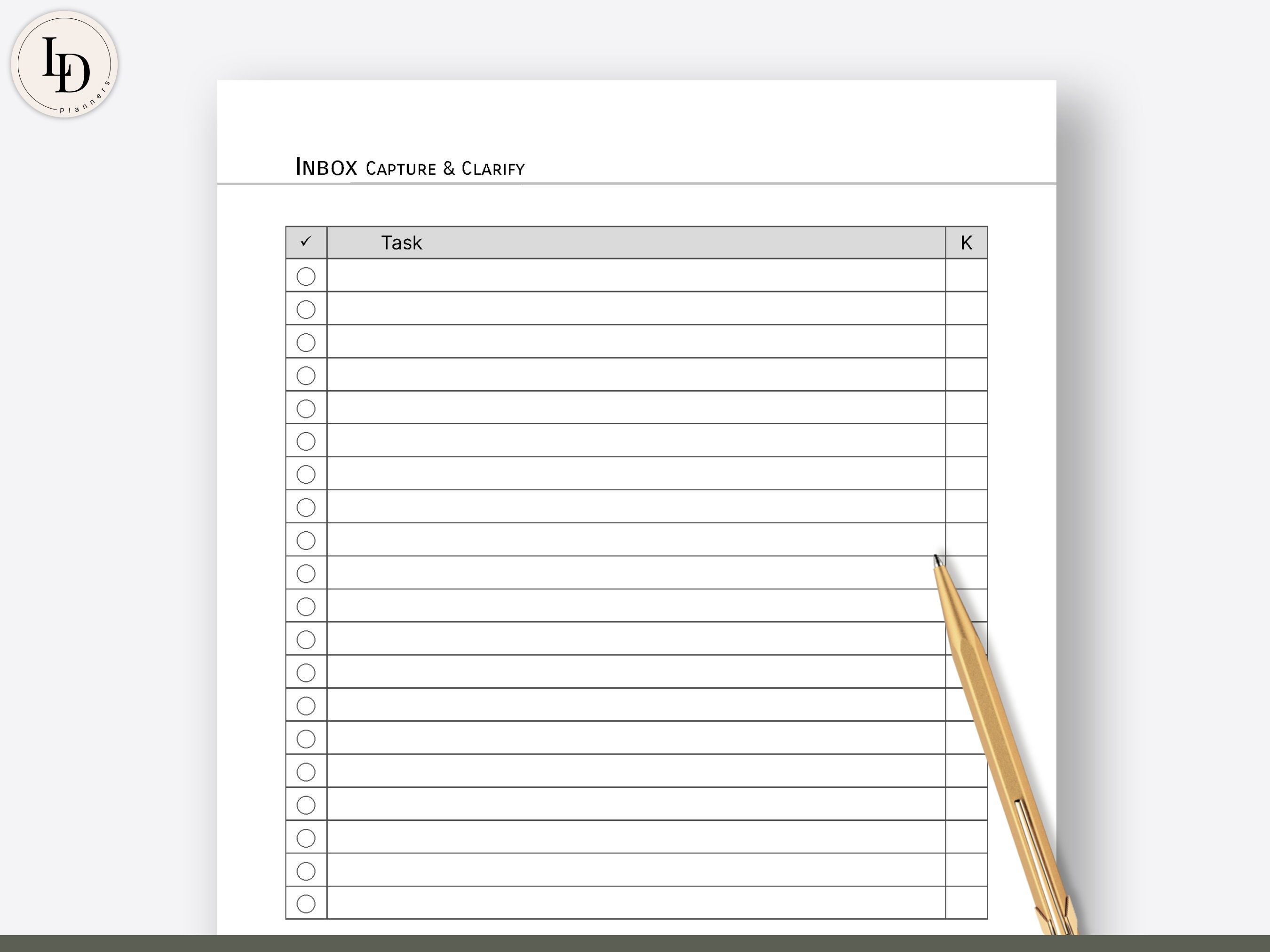 Inbox: Capture & Clarify, GTD Inspired Productivity Planner Inserts ...