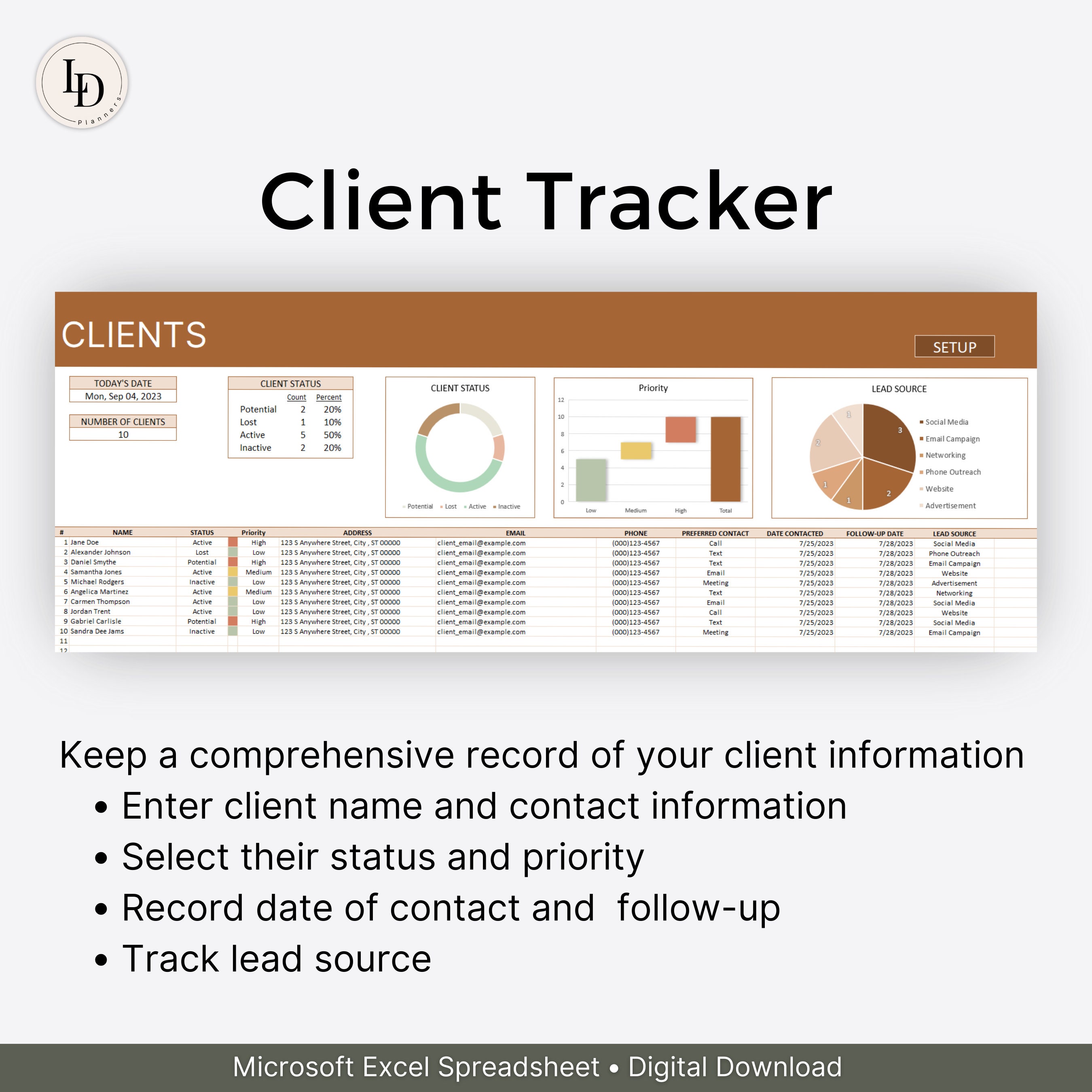 Client Tracker | Client Management for Small Businesses, CRM Dashboard ...