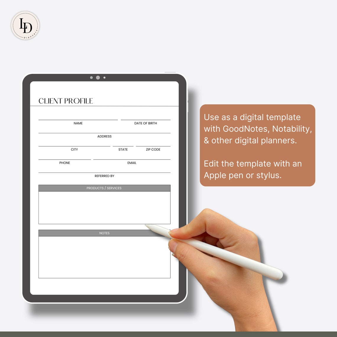 Client Profile Worksheet | Small Business CRM System | Digital Planner Insert | Instant PDF ...