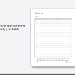Spending Log | Expense Tracker, Financial Planner Insert (printable PDF ...