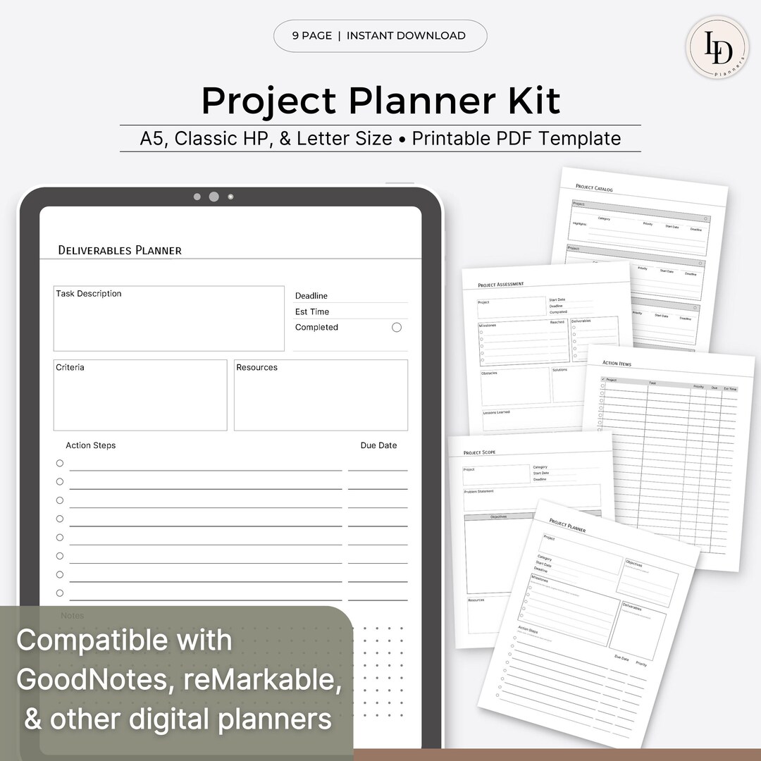 Project Planner Kit (printable PDF Template) - Etsy