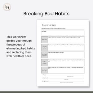 Breaking Bad Habits Worksheet, Digital Planner Insert (printable PDF ...