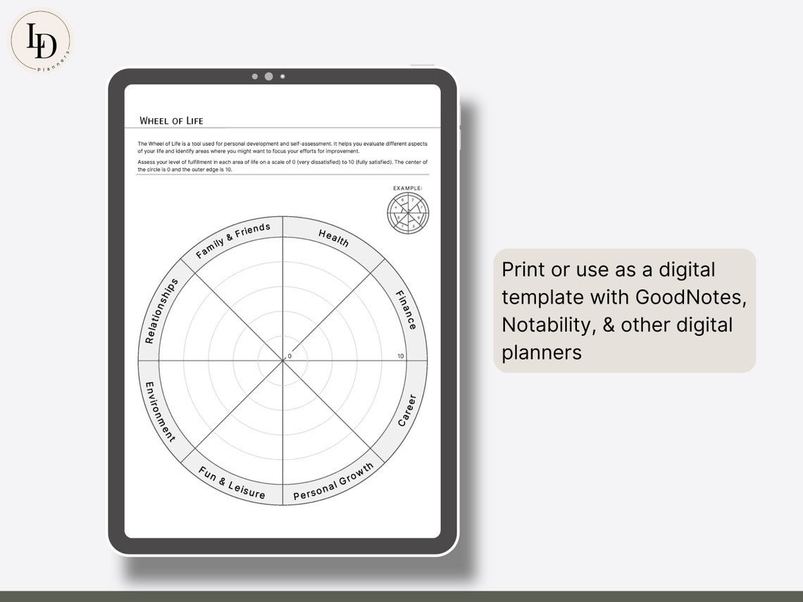 Wheel of Life, Self-assessment Worksheet printable PDF Template - Etsy